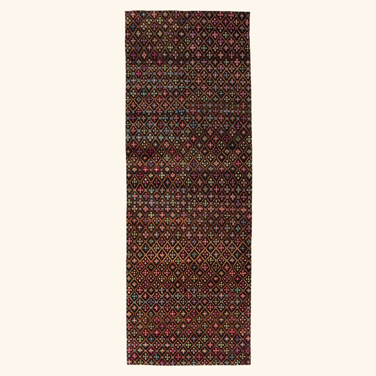 Multicolored Transitional Tibetan Wool Runner - 3'9" x 10'6" – abc ...