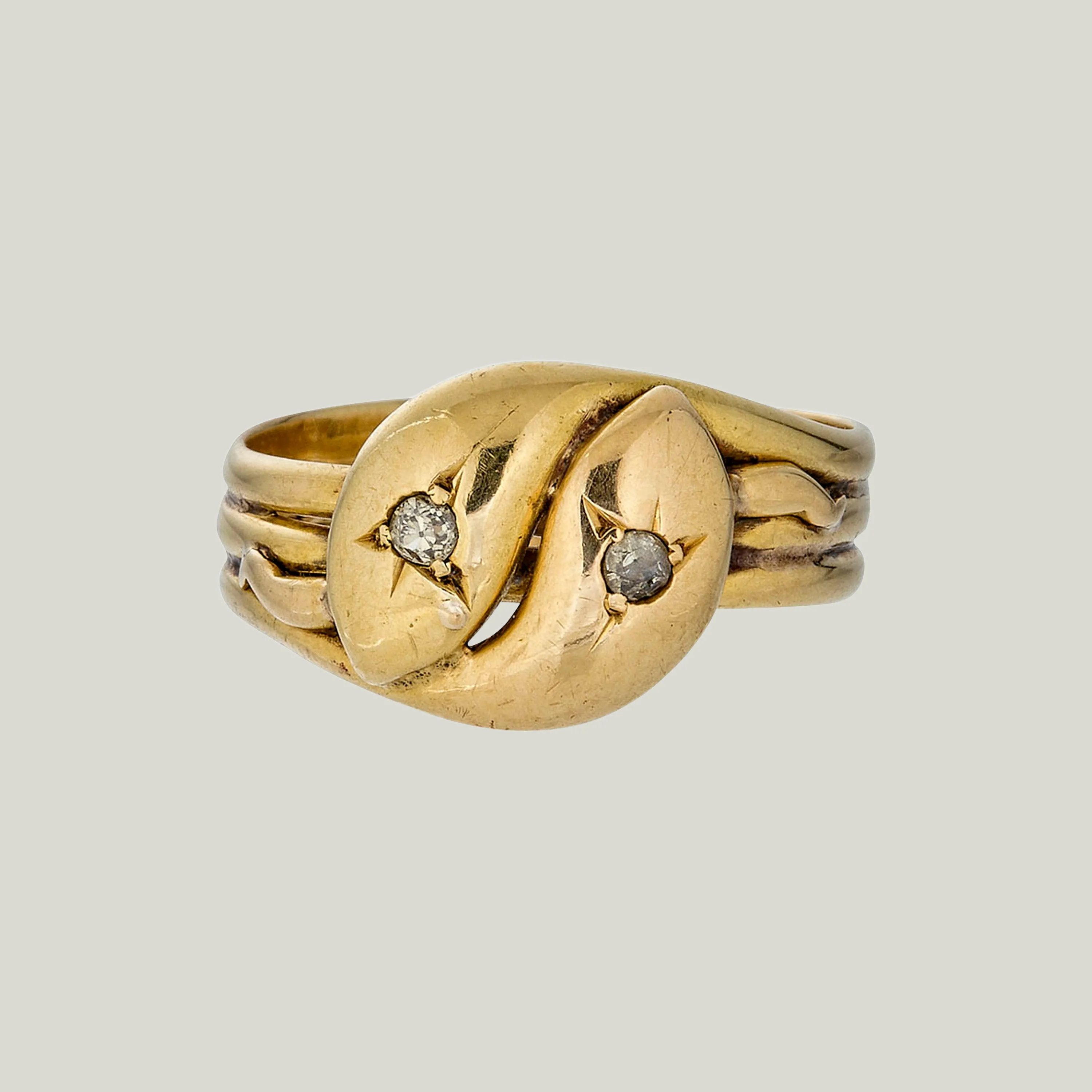 English 1920s 18K Yellow Gold Double Snake Ring – abc carpet & home