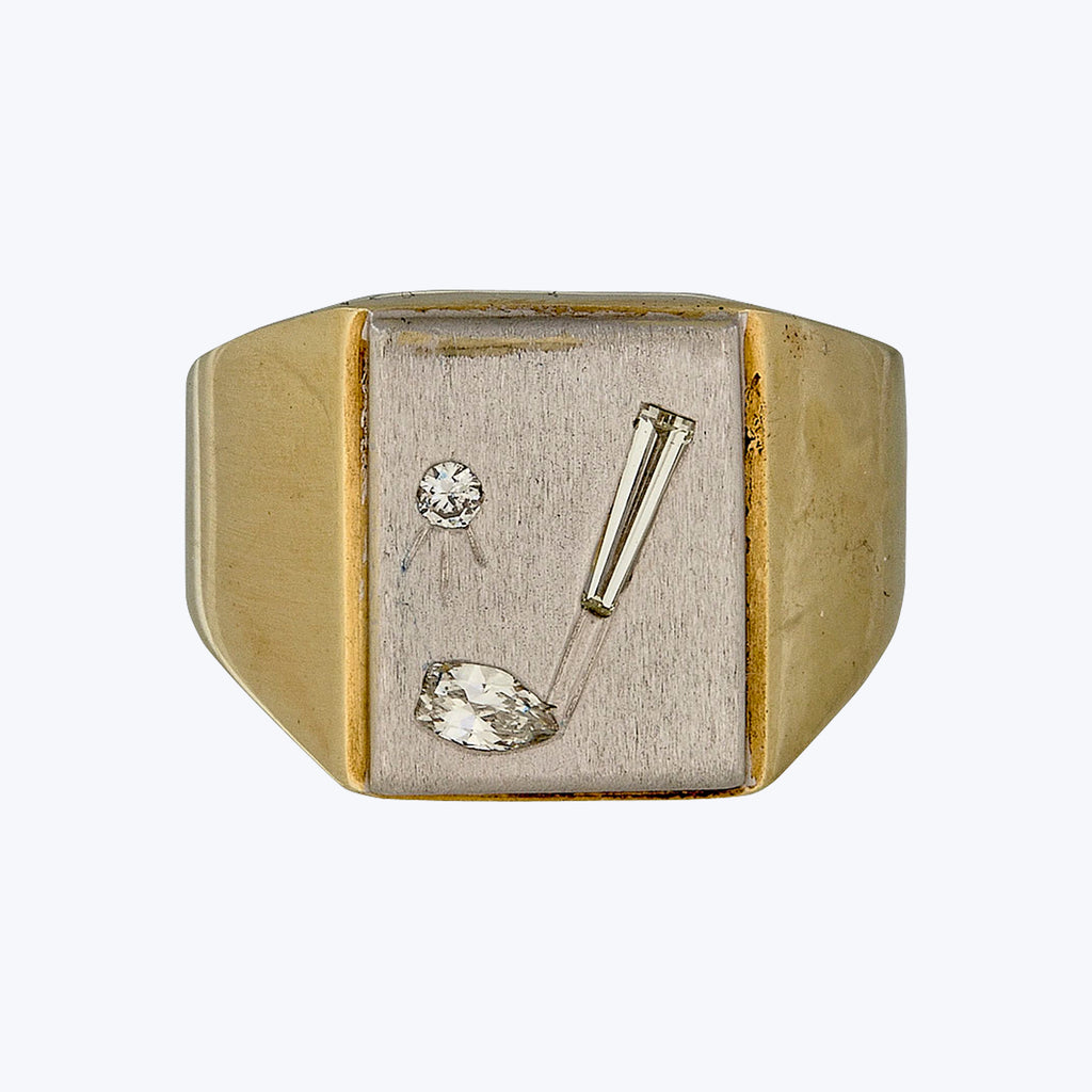 Vintage Diamond Golf Signet Ring – abc carpet & home