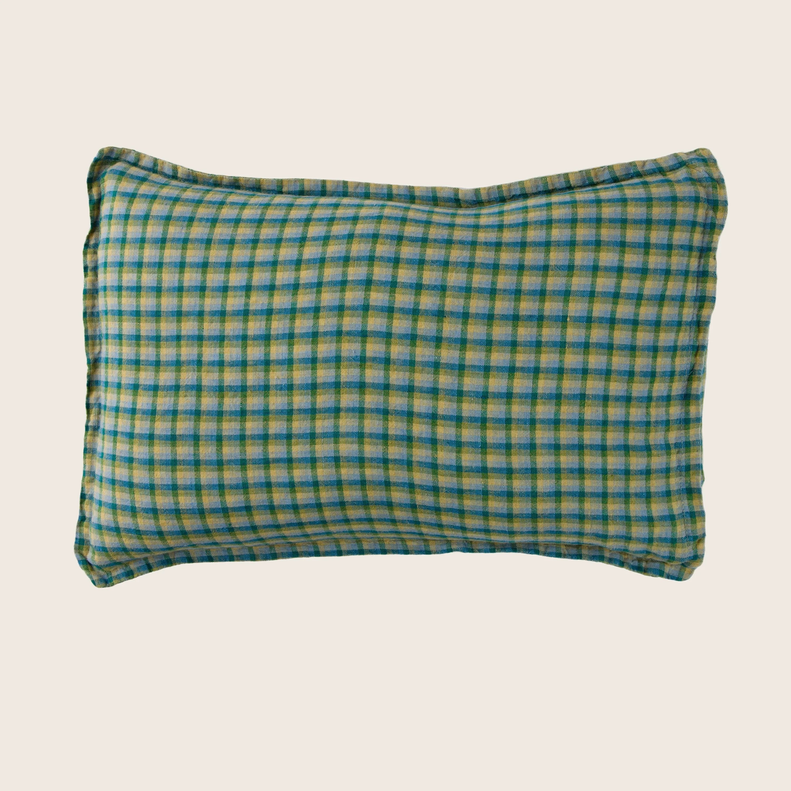 Linen Checks Lumbar Pillow – abc carpet & home