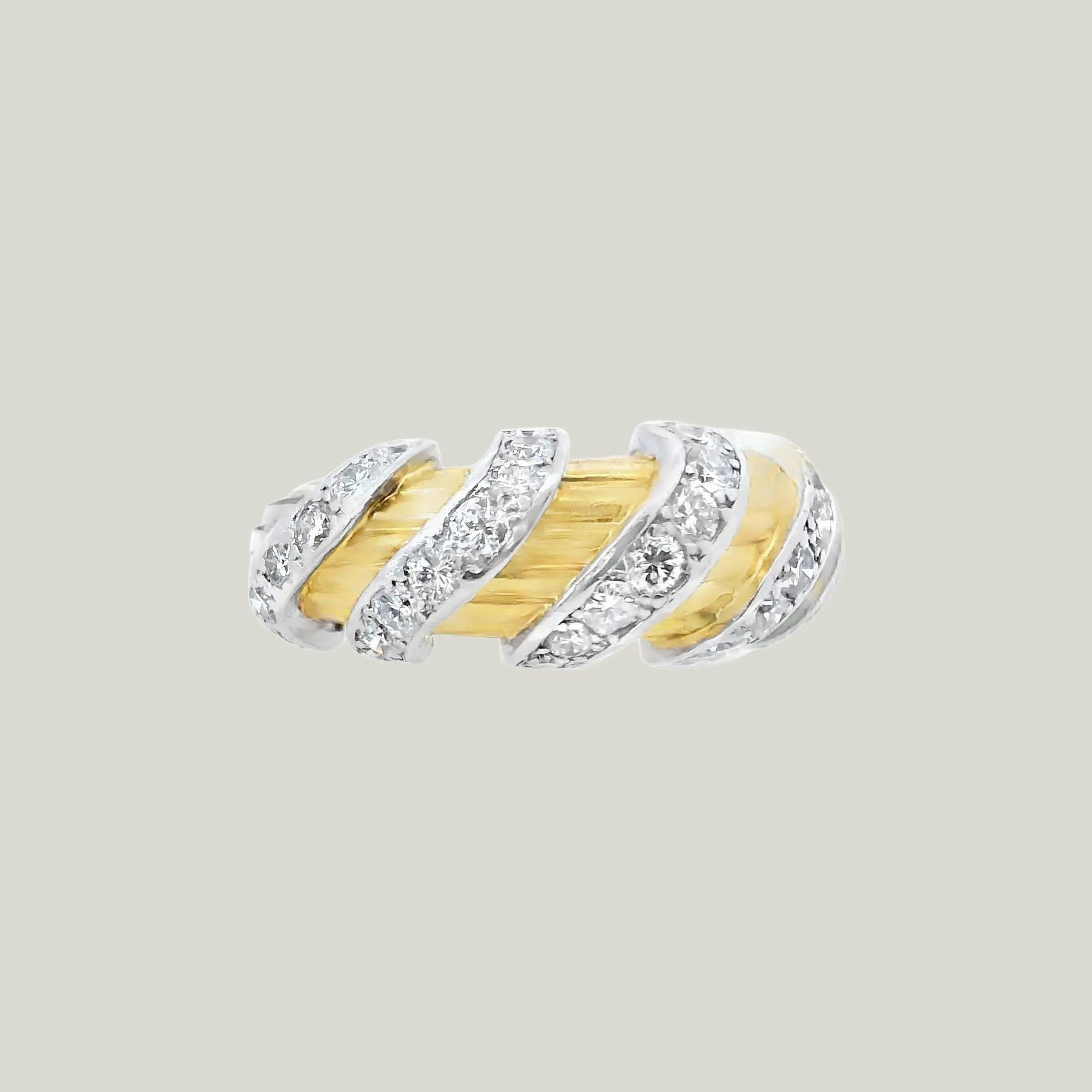 Cartier 1980s 18KYG and Platinum Diamond Swirl Ring – abc carpet & home