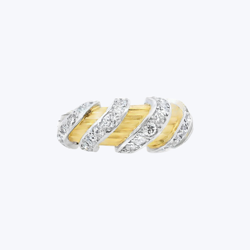 Cartier 1980s 18KYG and Platinum Diamond Swirl Ring – abc carpet & home